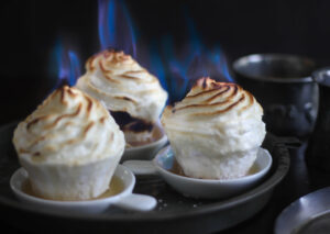 Flaming Baked Alaska Cupcakes - Sprinkle Bakes