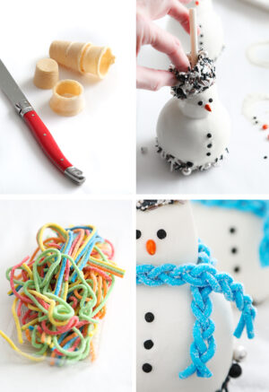 Candy Apple Snowmen - Sprinkle Bakes