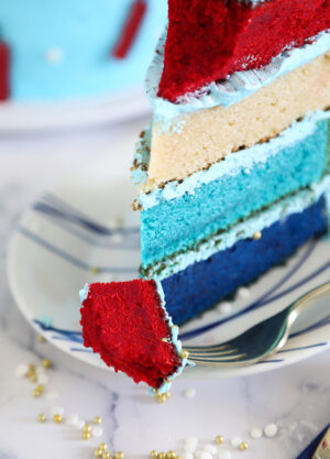 Red White and Blue Firecracker Cake - Sprinkle Bakes