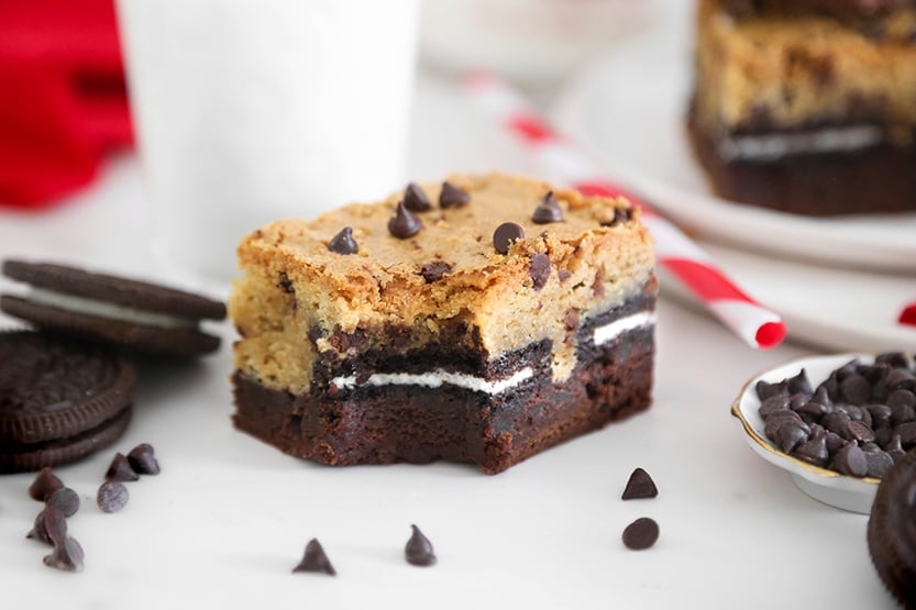 Layered Oreo Brookies - Sprinkle Bakes