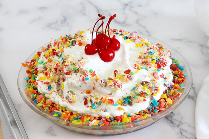 Fruity Pebbles Ice Cream Pie - Sprinkle Bakes