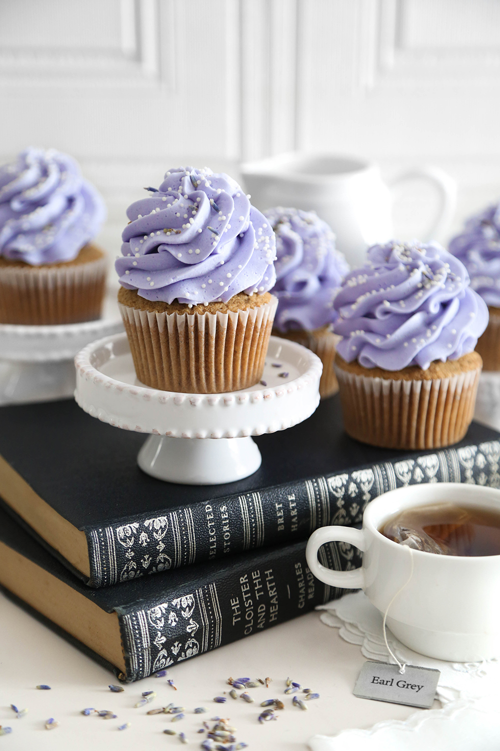 Lavender London Fog Cupcakes - Sprinkle Bakes