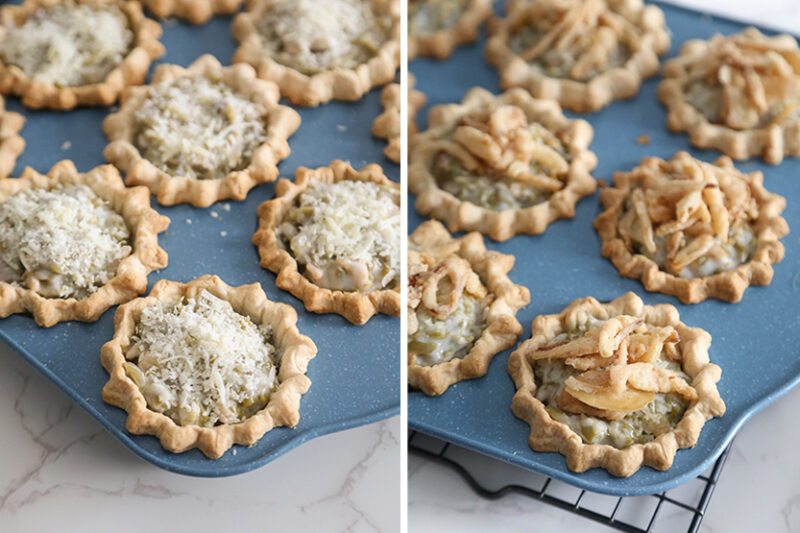 Mini Green Bean Casserole Pies - Sprinkle Bakes